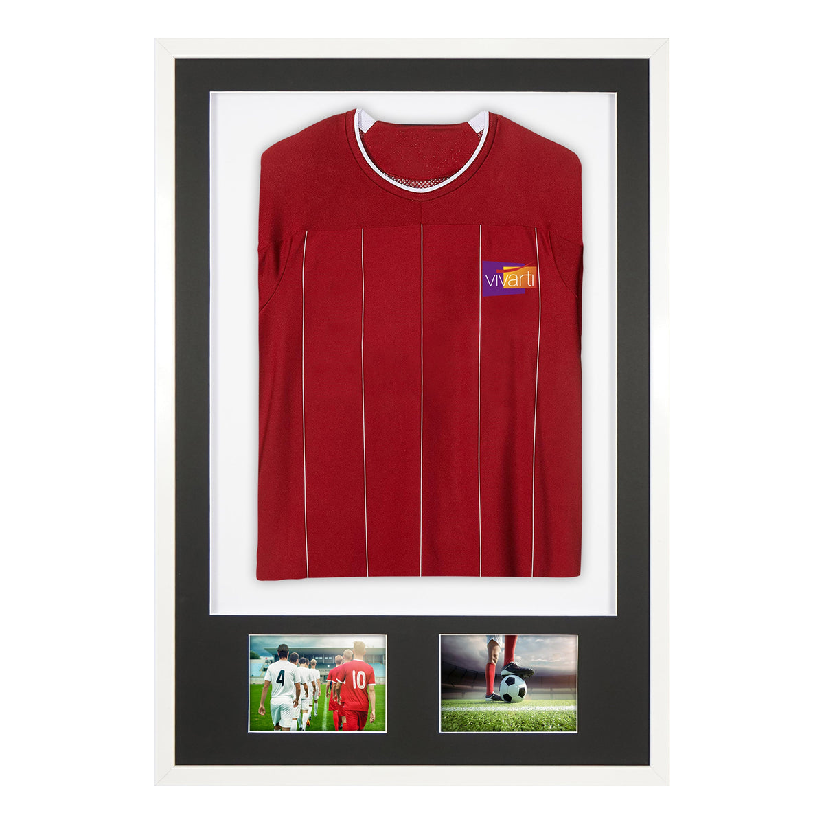 Vivarti DIY Sports Shirt Display 3D + Double Aperture White Frame