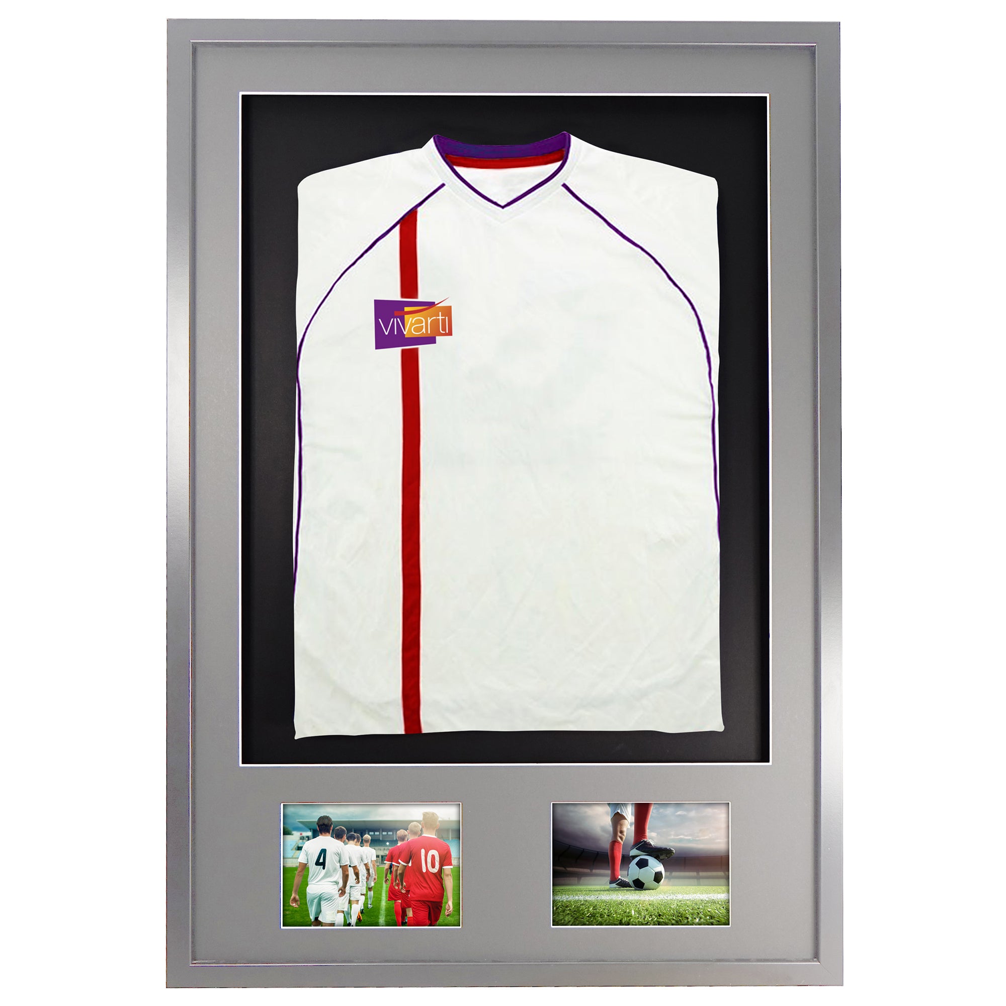 Vivarti DIY 3D Mounted + Double Aperture Sports Shirt Display Silver F