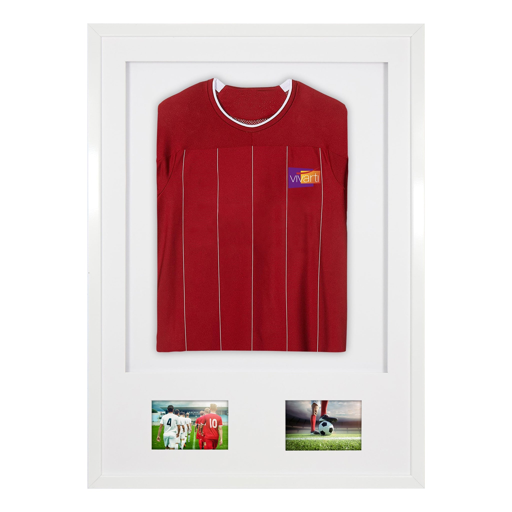 Vivarti DIY Sports Shirt Display 3D + Double Aperture Gloss White Fram